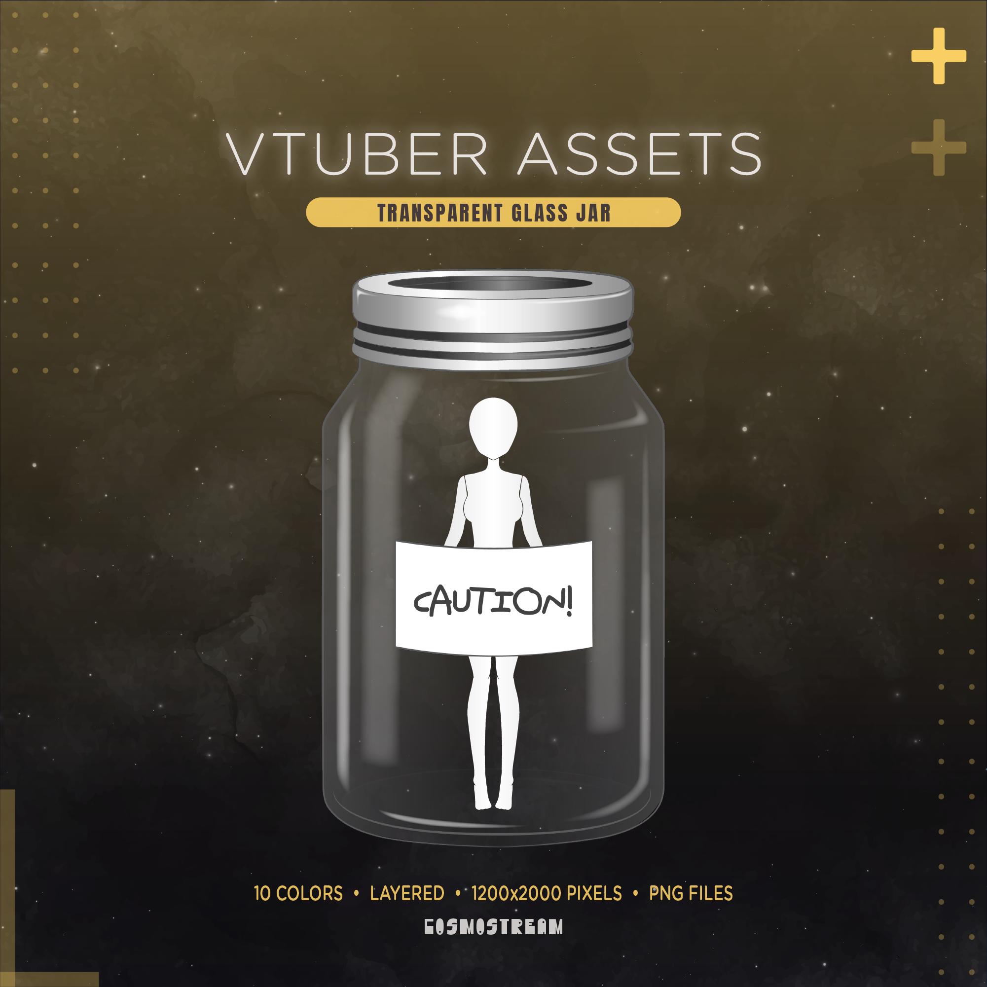Glass Jar Vtuber Asset | Pngtuber Cage Prop | Funny Horny Jail Decor ...