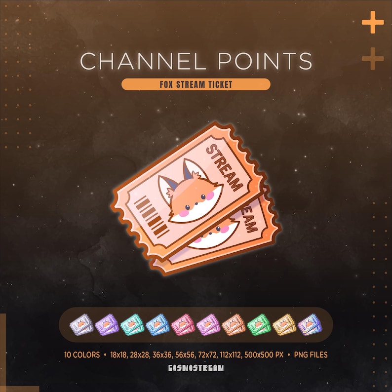 Fox Twitch Channel Points Icon | Red Fox Stream Ticket | Kitsune Emotes ...