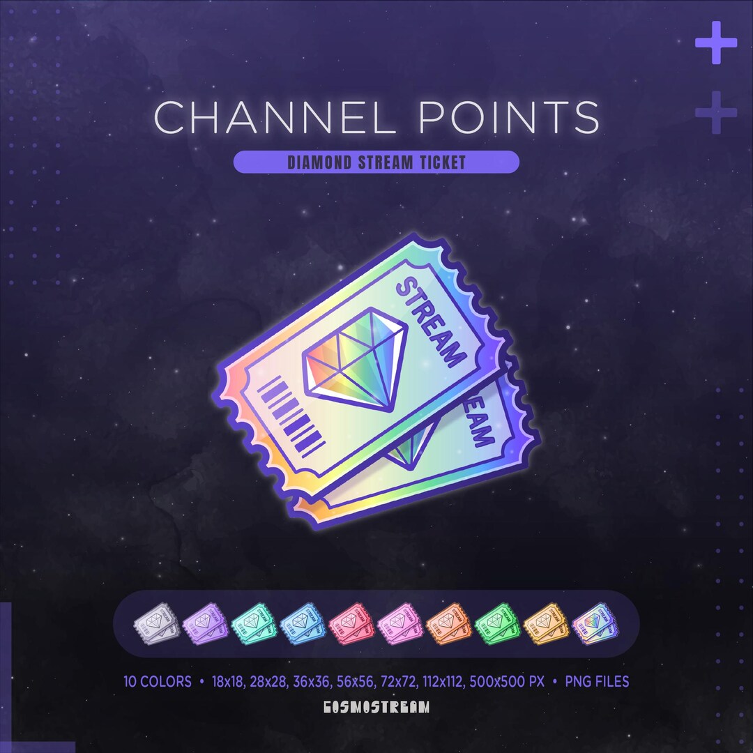 VIP Diamond Channel Points | 10 Colors Jewel Twitch Stream Ticket - Etsy