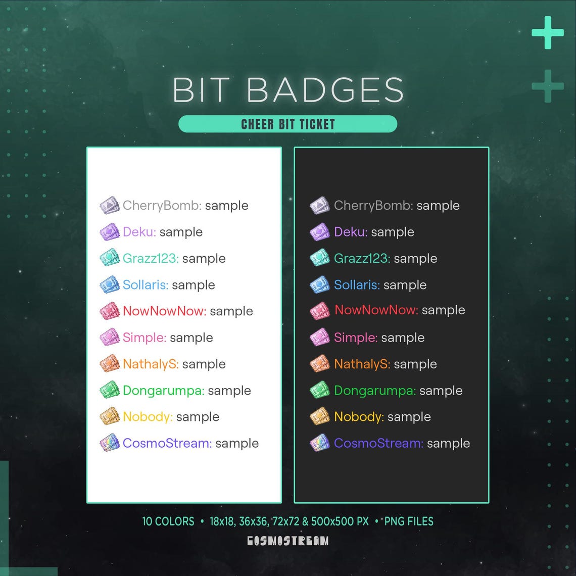 Cheer Bits Tickets Twitch Bit Badges | Cheer Donation Rewards for ...