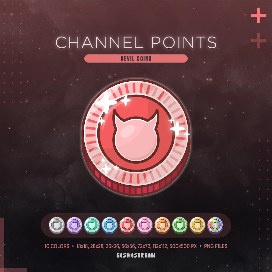 Devil Horns Twitch Channel Points Icon | Demon Coin Stream Redeem ...