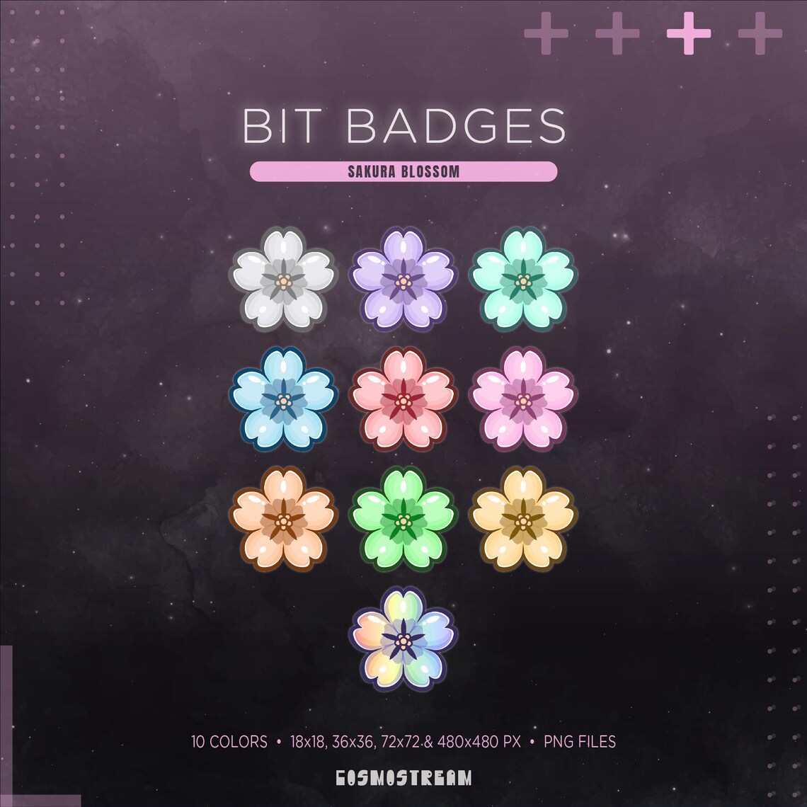 Sakura Cherry Blossom Twitch Badges for Floral Spring Stream - Etsy