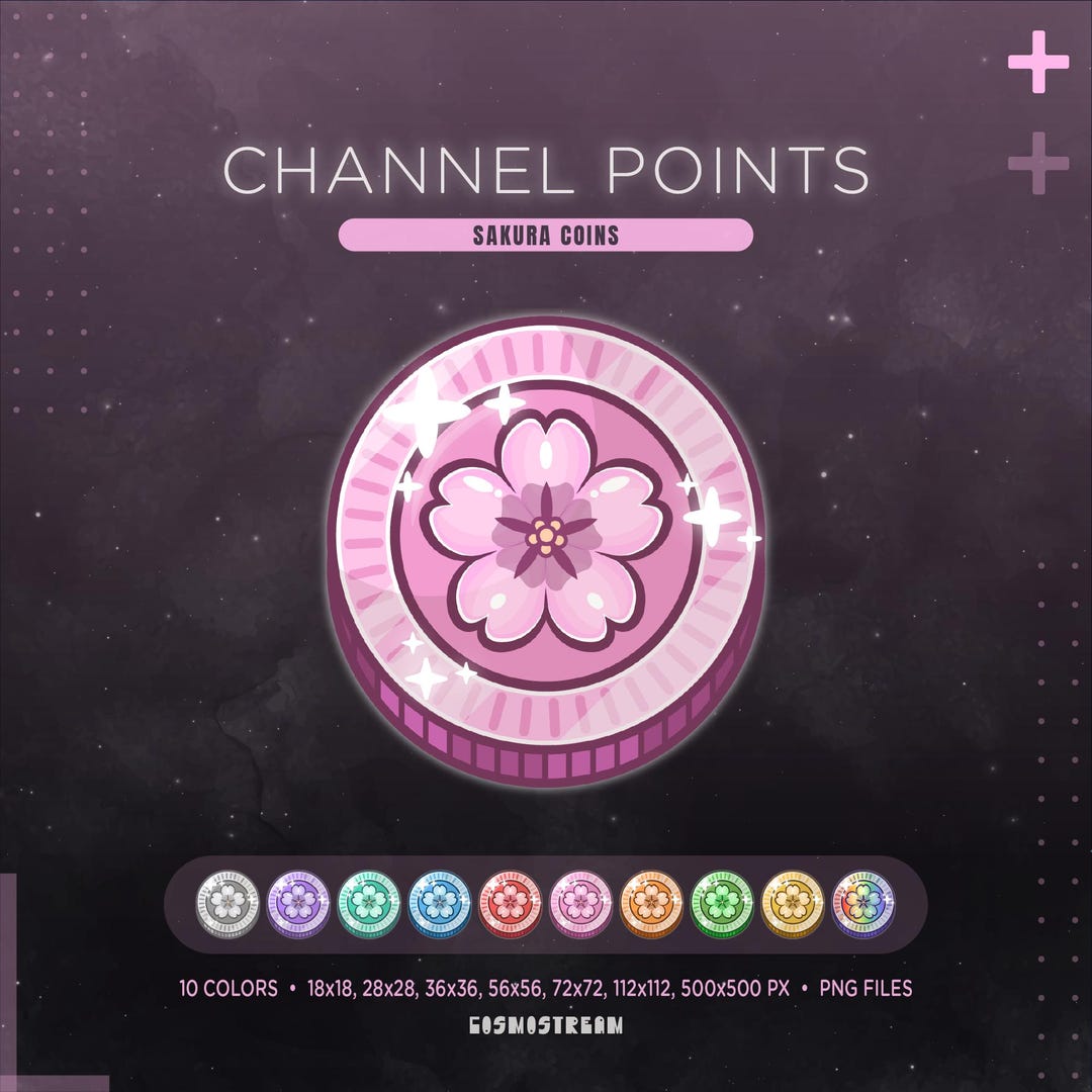 Sakura Flower Coins Twitch Channel Points | Cute Pink Cherry Blossom ...