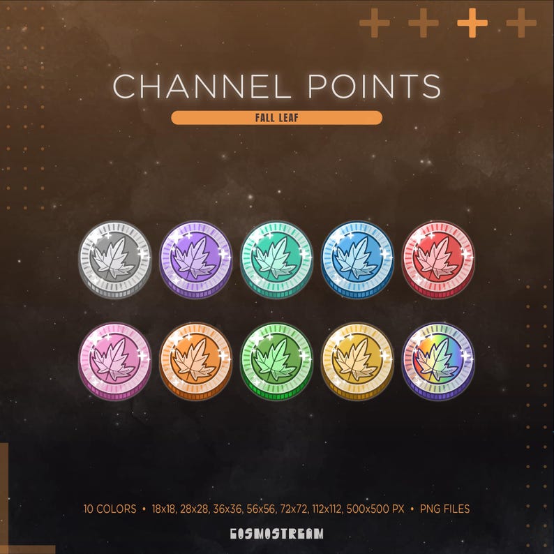 Fall Leaf Twitch Channel Points | Cozy Autumn Stream Emotes & Badges ...