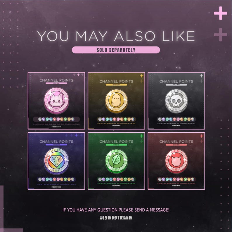 Cute Cat Twitch Channel Points Coin | Pink Kitty Stream Redeems | 10 ...