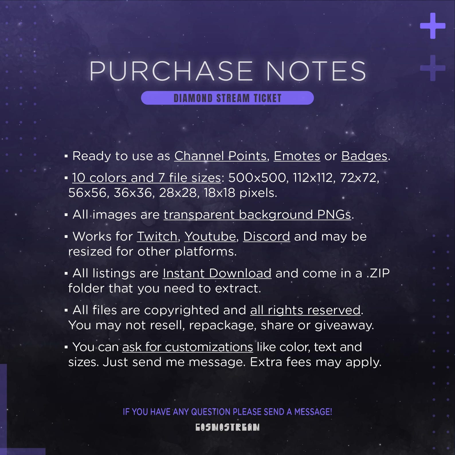 VIP Diamond Channel Points | 10 Colors Jewel Twitch Stream Ticket - Etsy