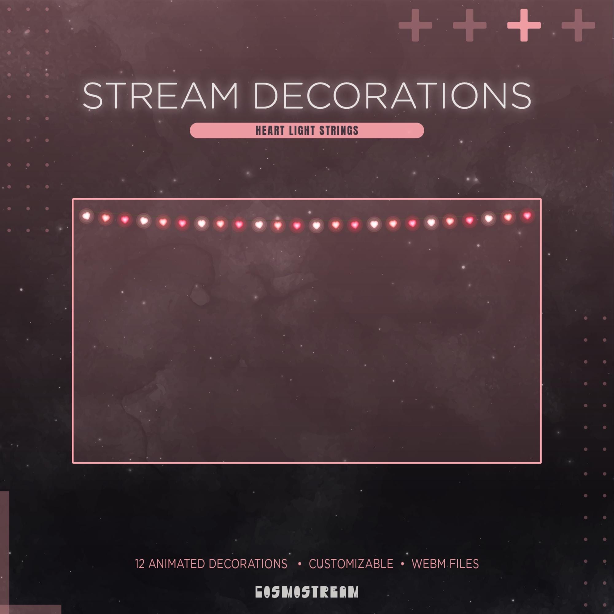Animated Heart Light String Stream Decoration: Red & Pink Valentine's ...