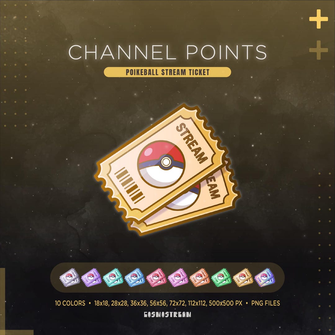 Pokeball Twitch Channel Points Icon | Pokemon Game Stream Ticket | Also ...