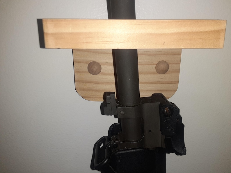 Natural Wood Vertical Gun Rack Wall Mount Holder Display for Rifle ...