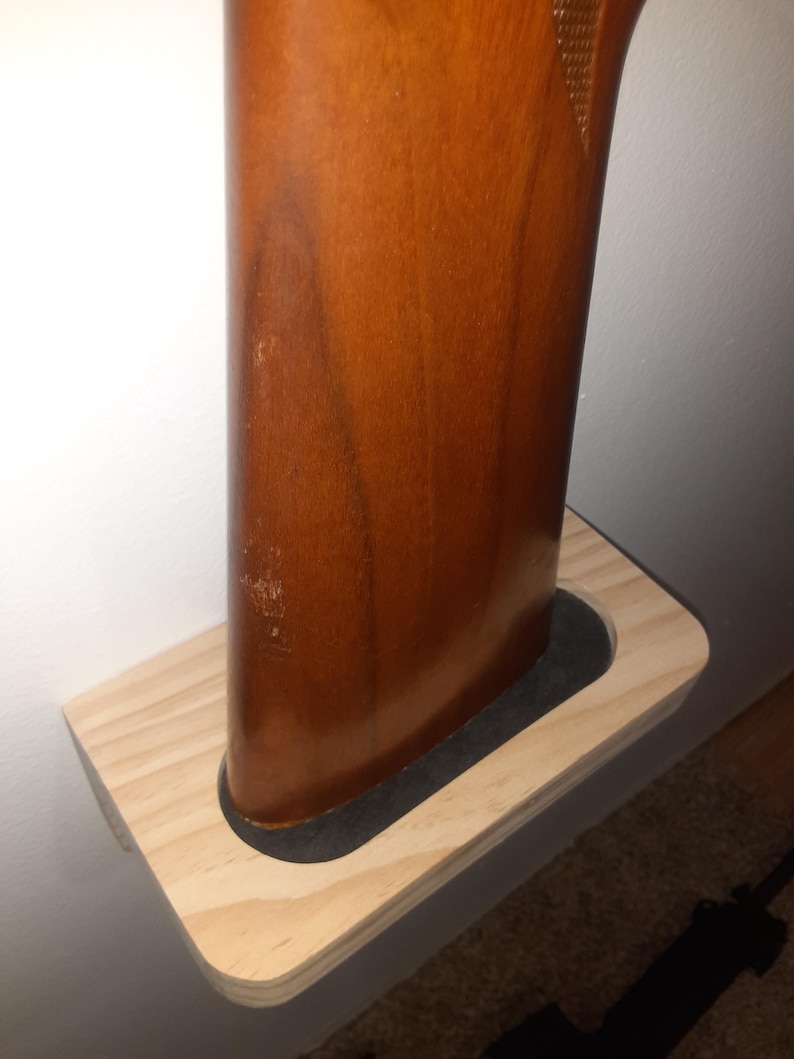 Natural Wood Vertical Gun Rack Wall Mount Holder Display for Rifle ...