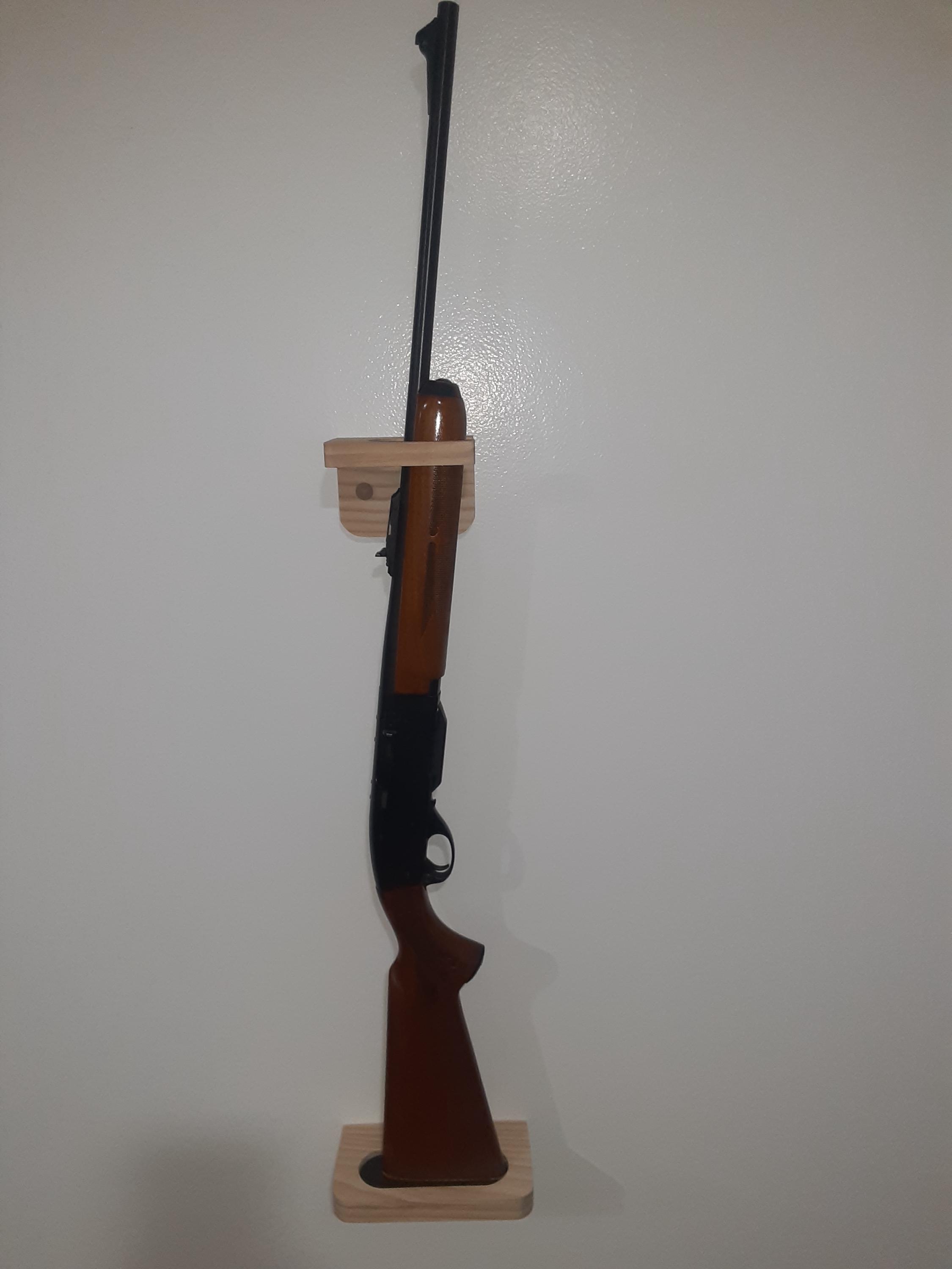 Natural Wood Vertical Gun Rack Wall Mount Holder Display for Rifle ...