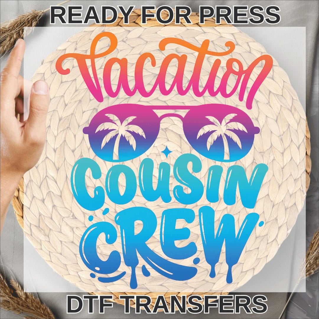 Prêt à imprimer pour l'équipe de cousins des vacances, Presse à chaud ...