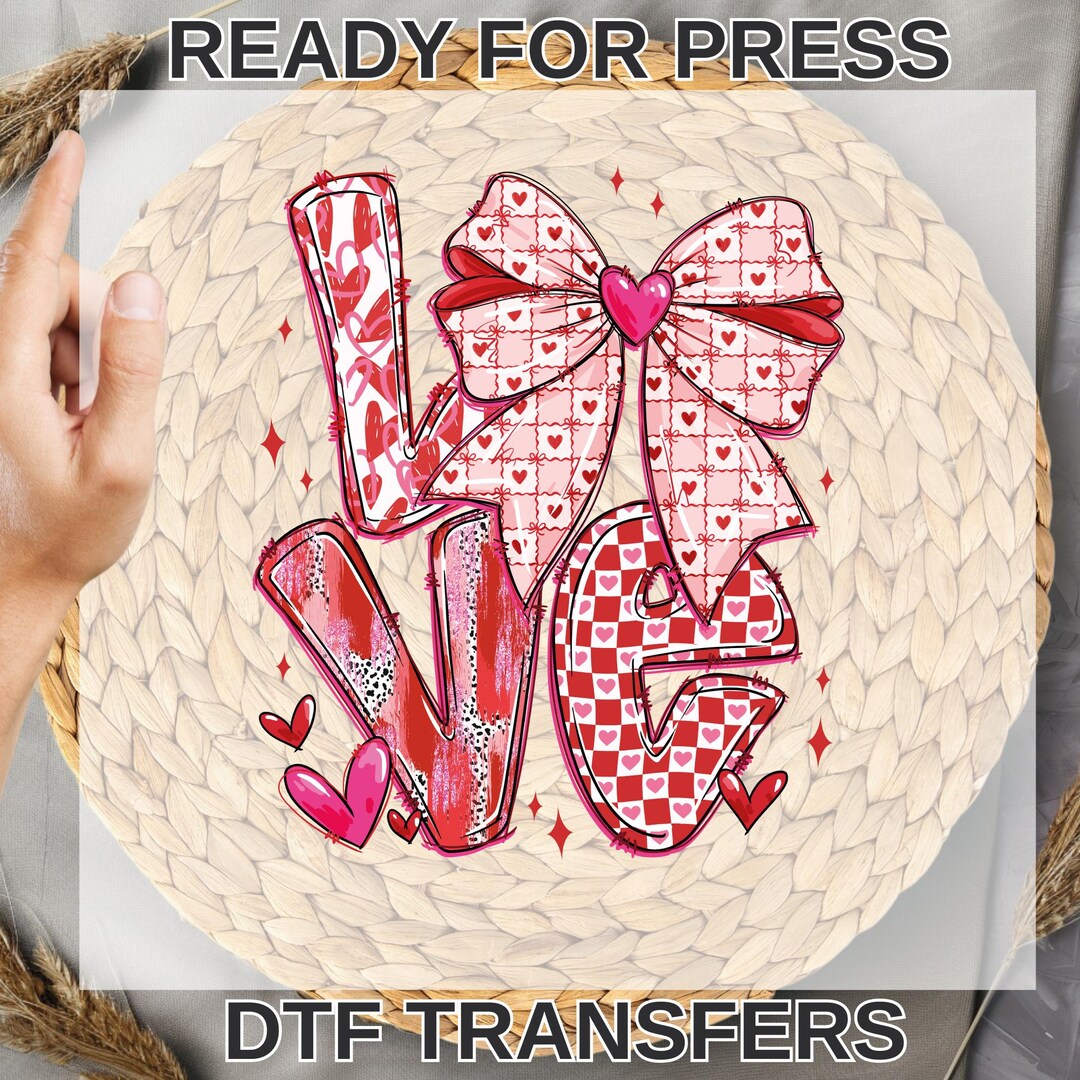 LOVE Coquette Bow PNG Valentine Ready to Press , 14 February Dtf ...