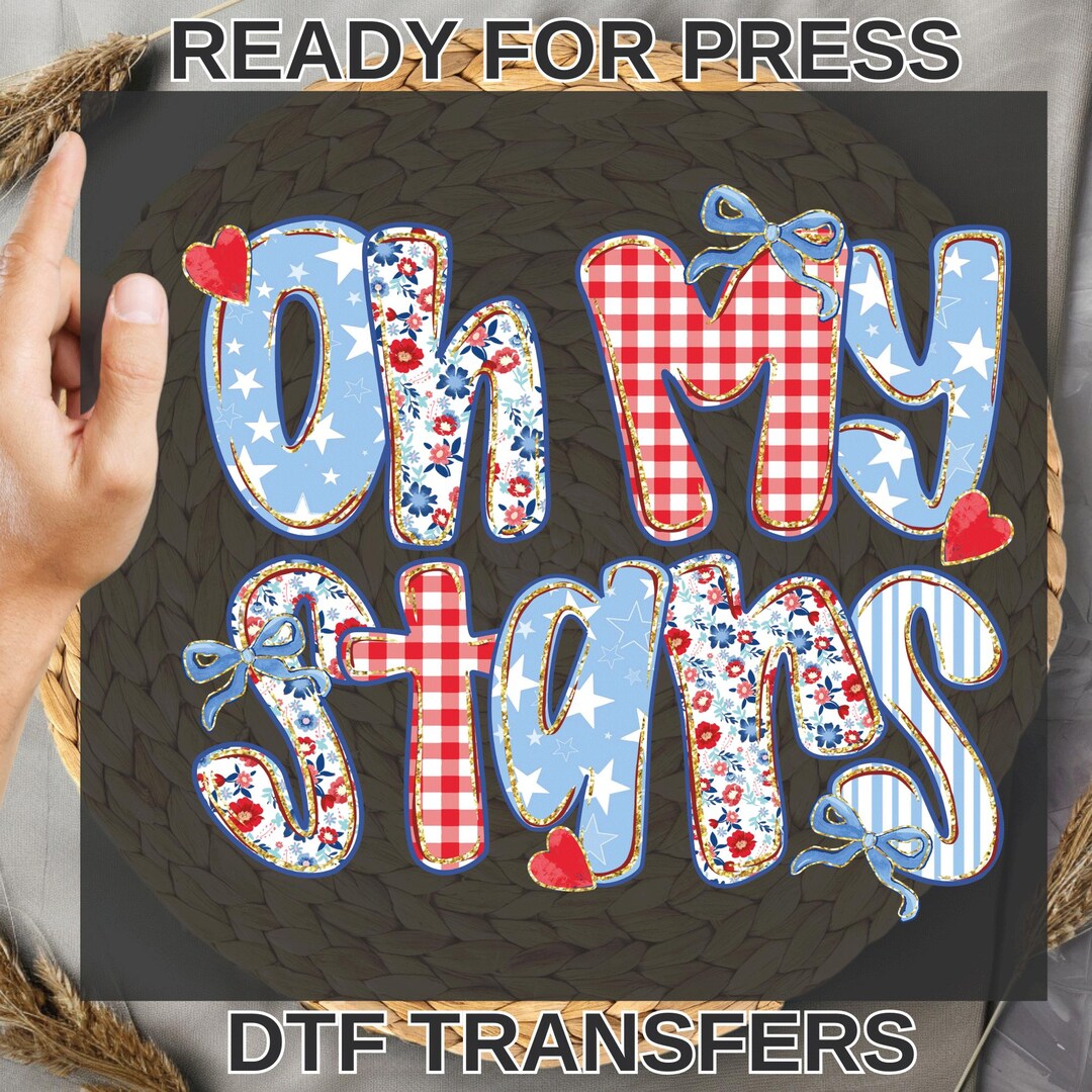 Preppy America Oh My Stars Coquette Ready to Press, 4th of July Dtf ...