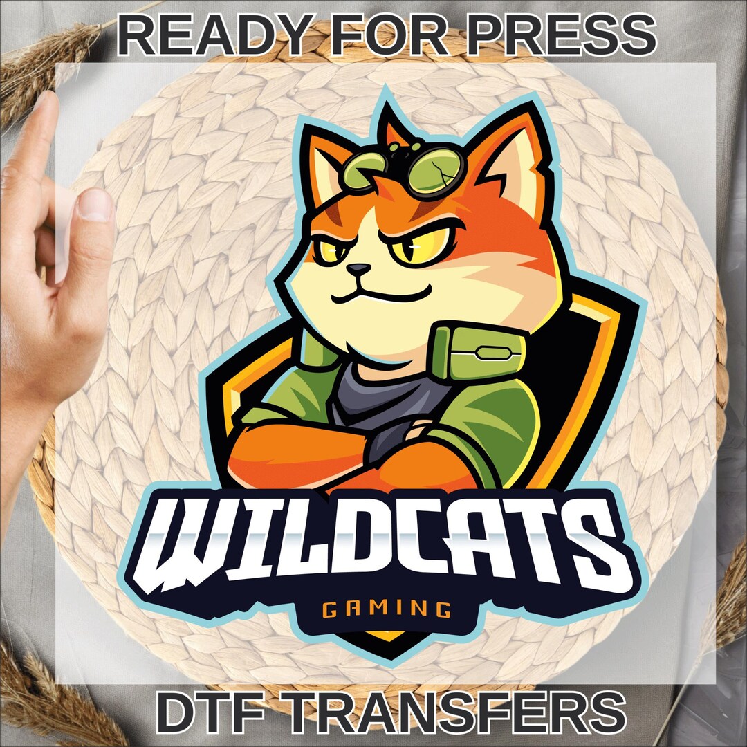 Wildcats Esport Mascot Logo Gaming Ready to Press , Football Heat Press ...