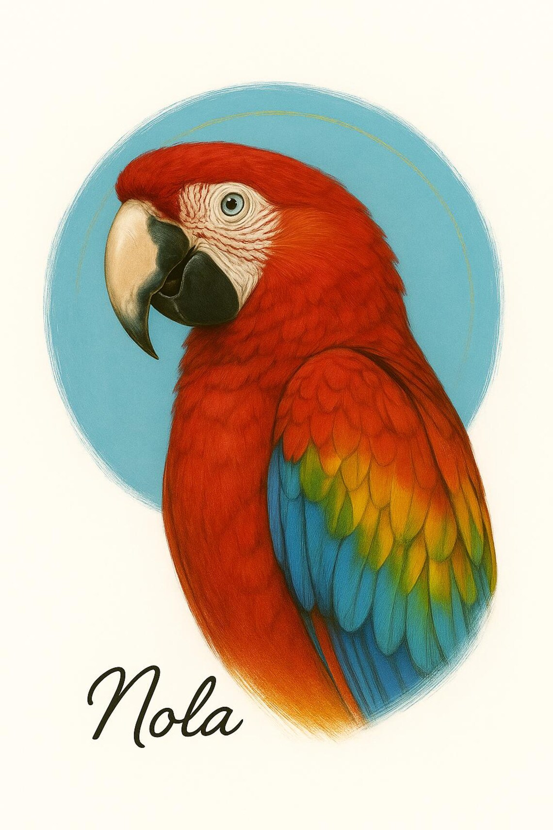 Parrot Portrait, Custom Portrait Download, Personalized Parrot Portrait ...