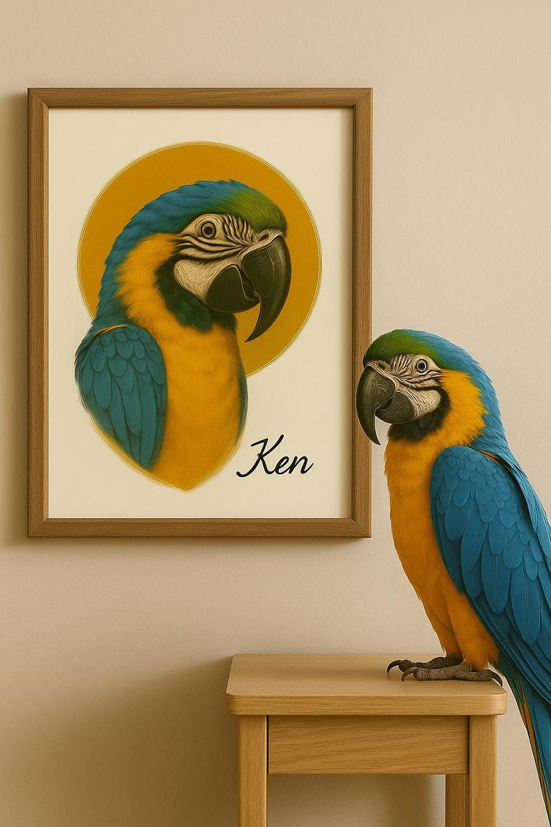 Parrot Portrait, Custom Portrait Download, Personalized Parrot Portrait ...