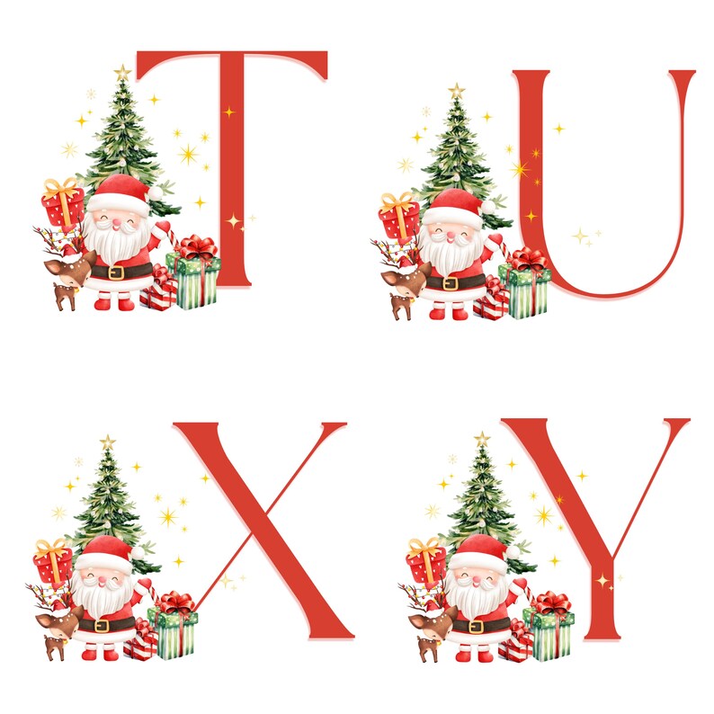 Christmas Alphabet PNG Set, Reindeer Letters (digital Download) - Etsy