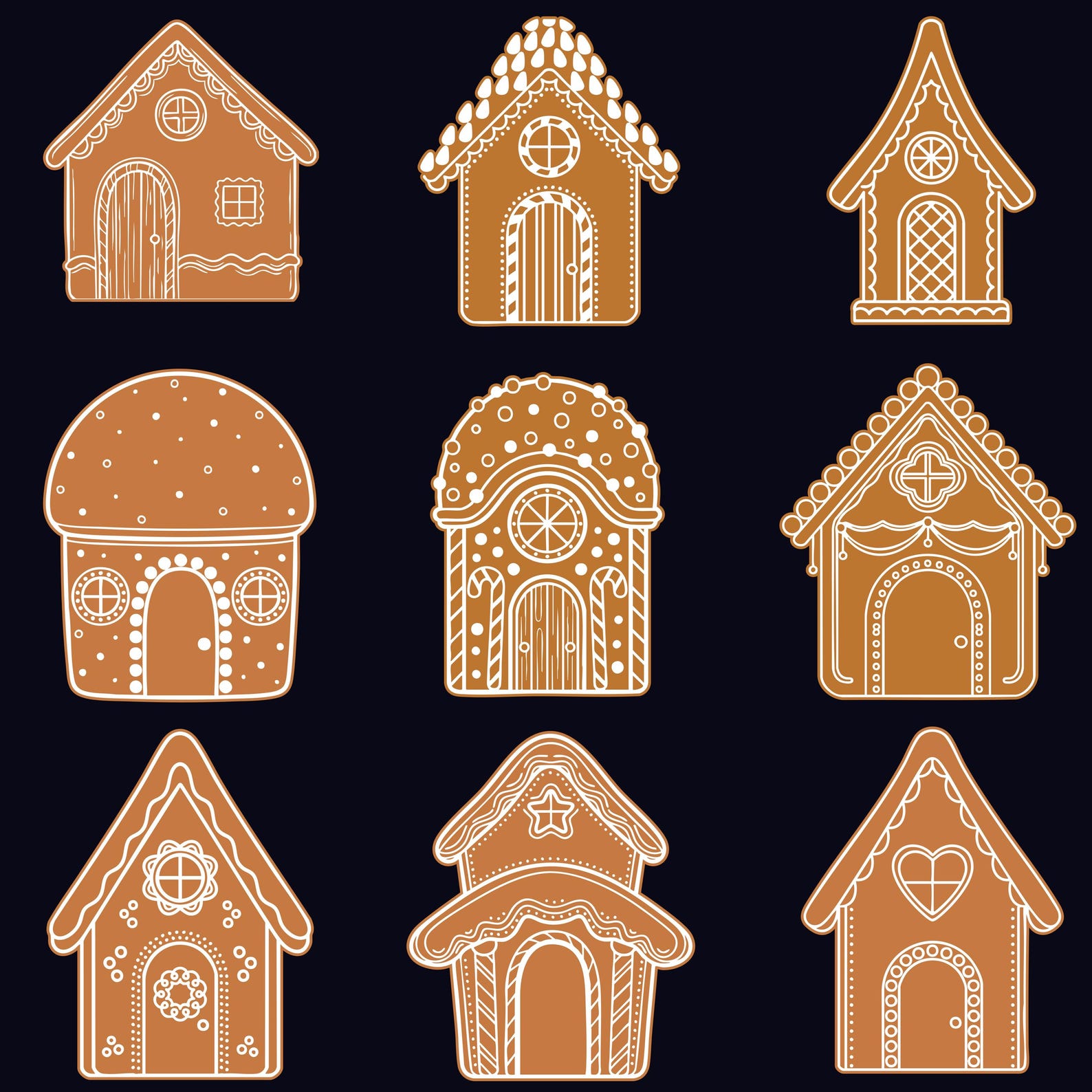 Gingerbread House SVG Bundle | Holiday Cottage Vector (digital Download ...