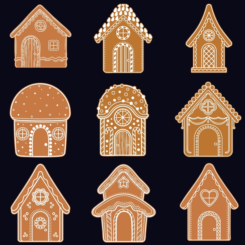 Gingerbread House SVG Bundle | Holiday Cottage Vector (digital Download ...