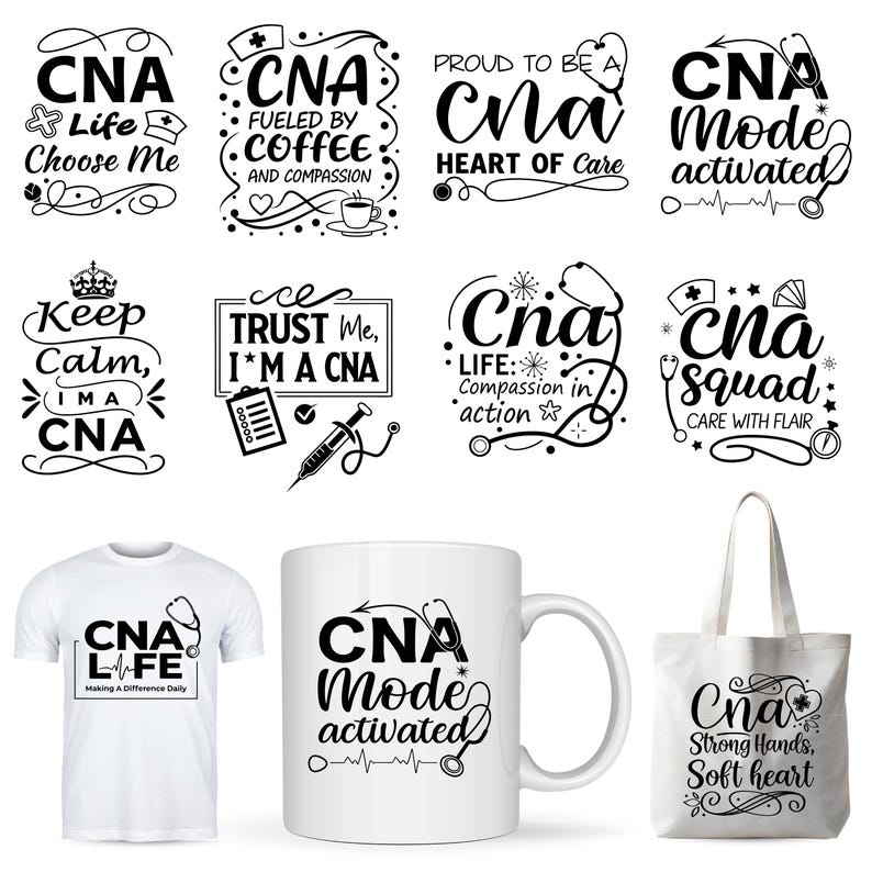 CNA Designs SVG Bundle, Nurse Life, Medical Clip Art (digital Download ...