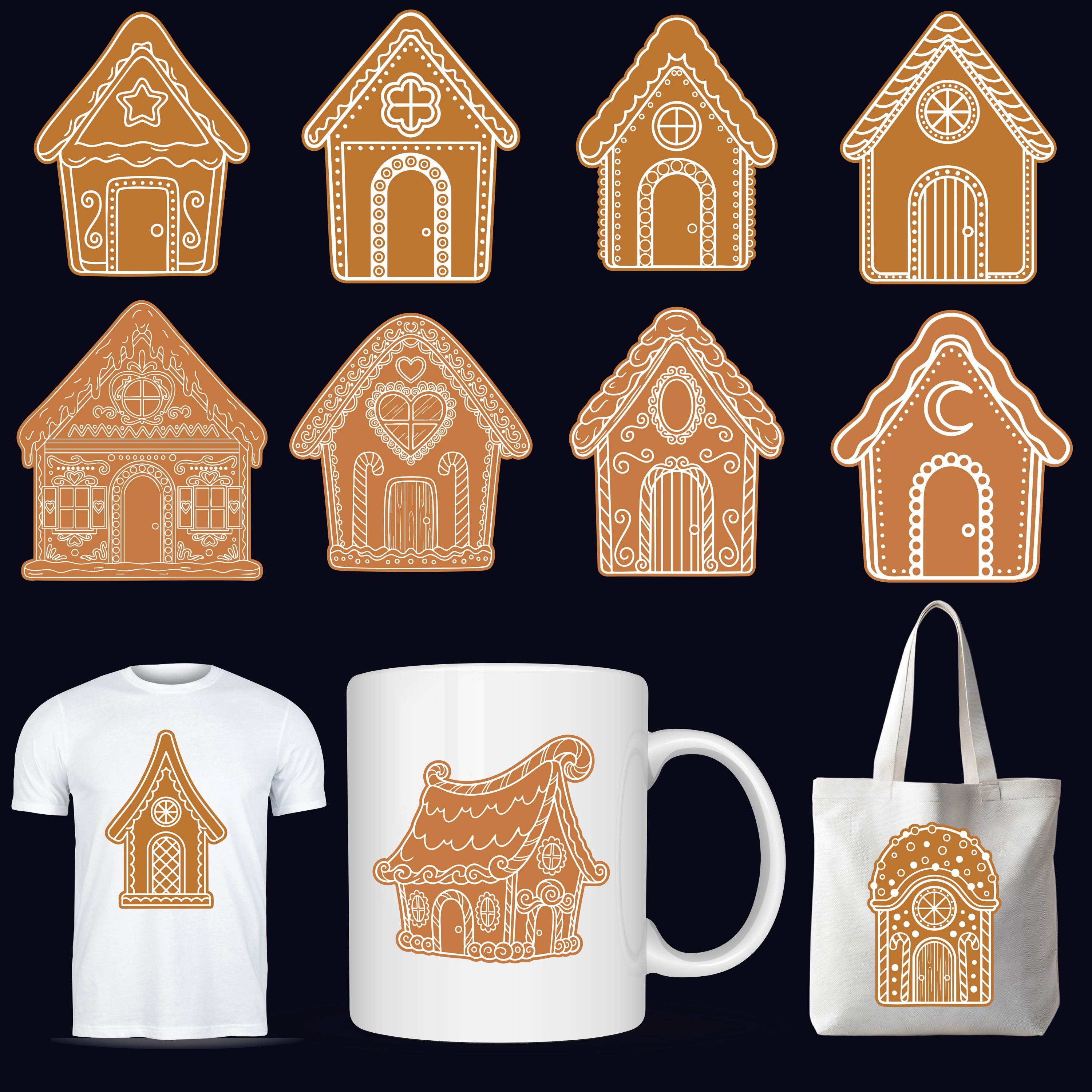 Gingerbread House SVG Bundle | Holiday Cottage Vector (digital Download ...