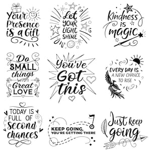 Inspirational Quotes SVG Bundle: Motivational, Positive, Self Love (SVG ...