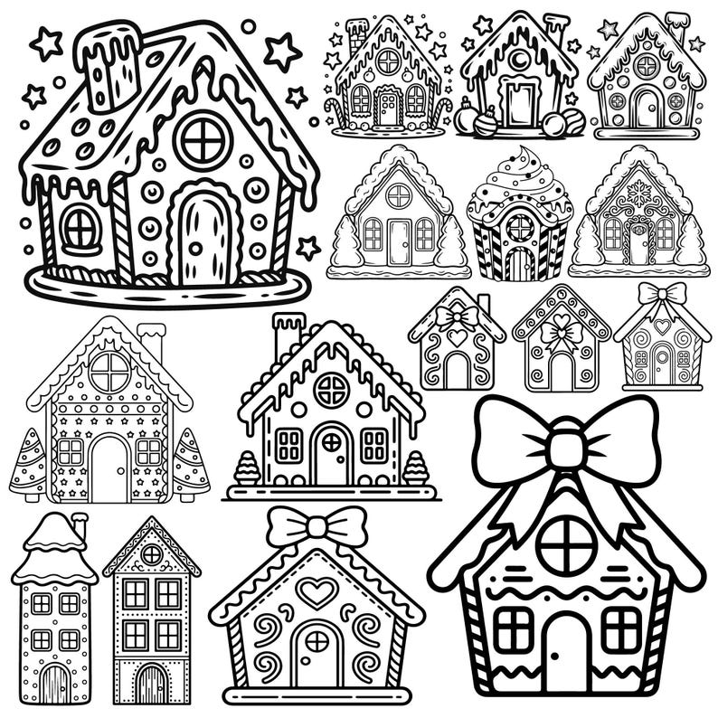 185+ Gingerbread House SVG Bundle | Holiday Home Decor (digital ...