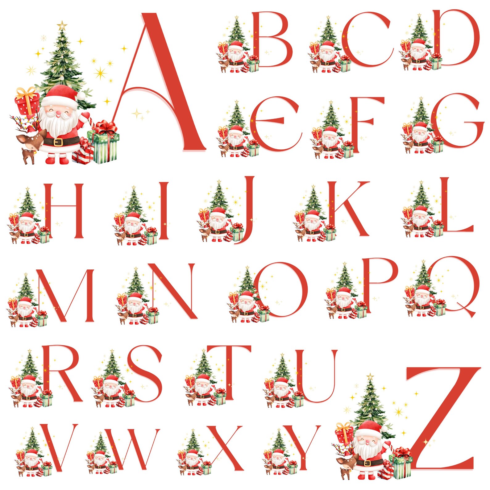 Christmas Alphabet PNG Set, Reindeer Letters (digital Download) - Etsy