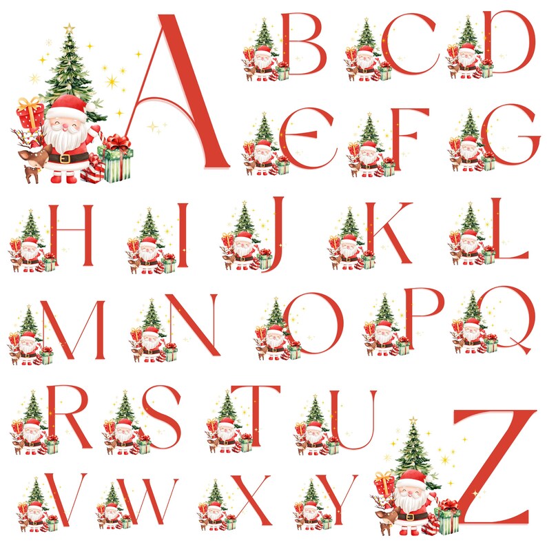 Christmas Alphabet PNG Set, Reindeer Letters (digital Download) - Etsy