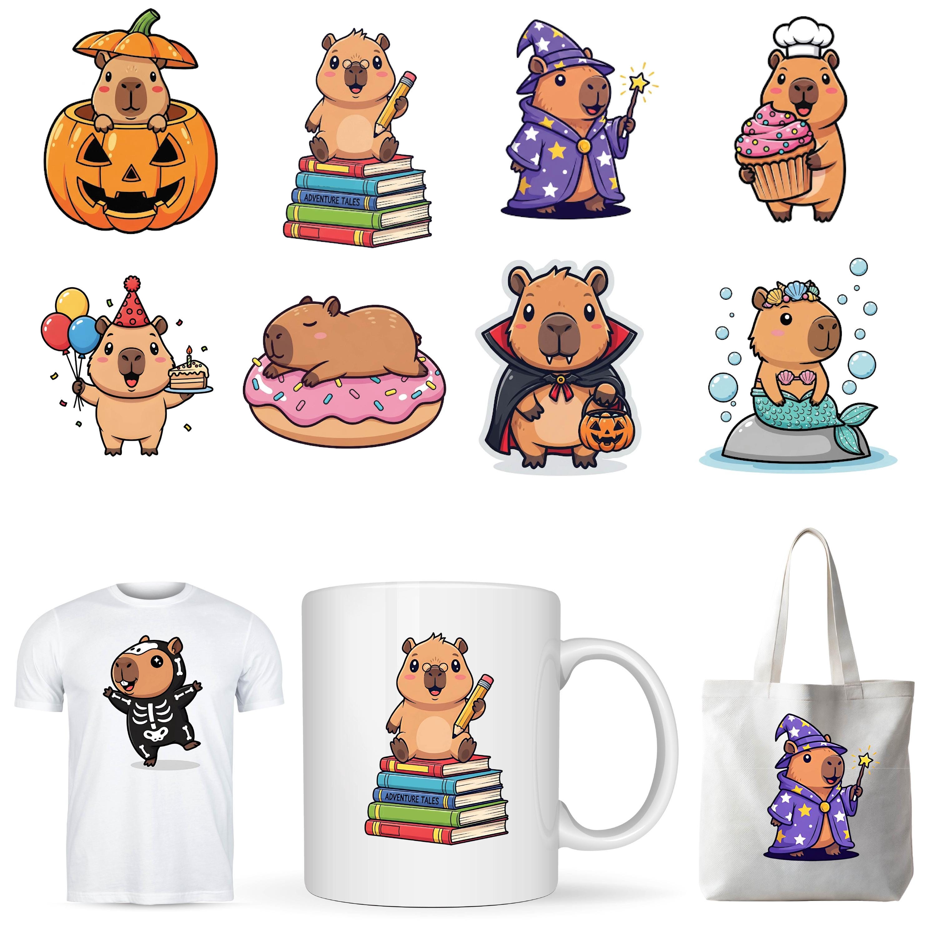 Capybara Cute Png Bundle, Capybara Png, Cute Animal Png, Cute Capybara ...
