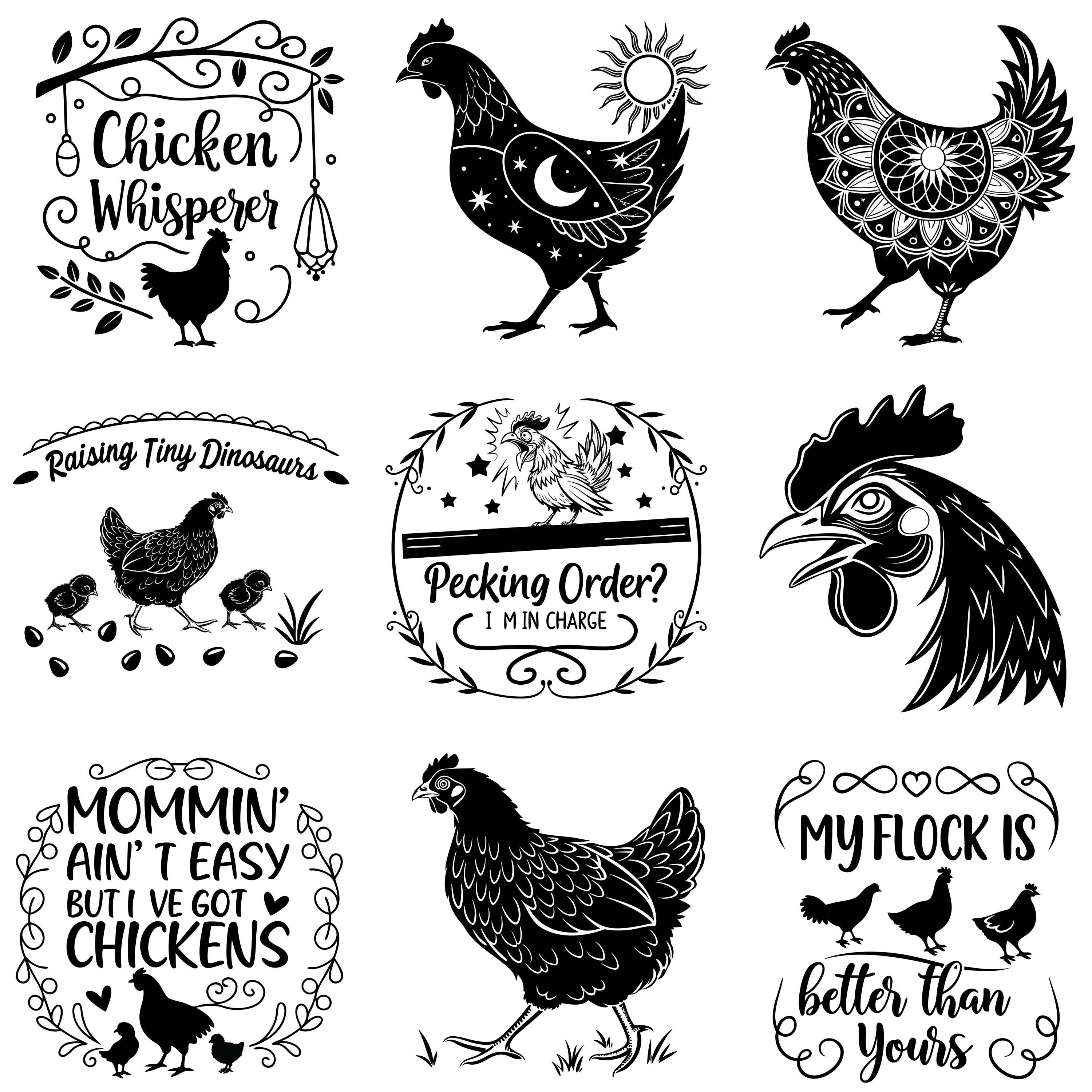 Quirky Chicken SVG Bundle: Farmhouse Style Designs (digital Download ...