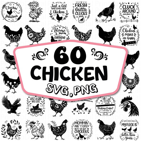 Crazy Chicken Svg - Etsy