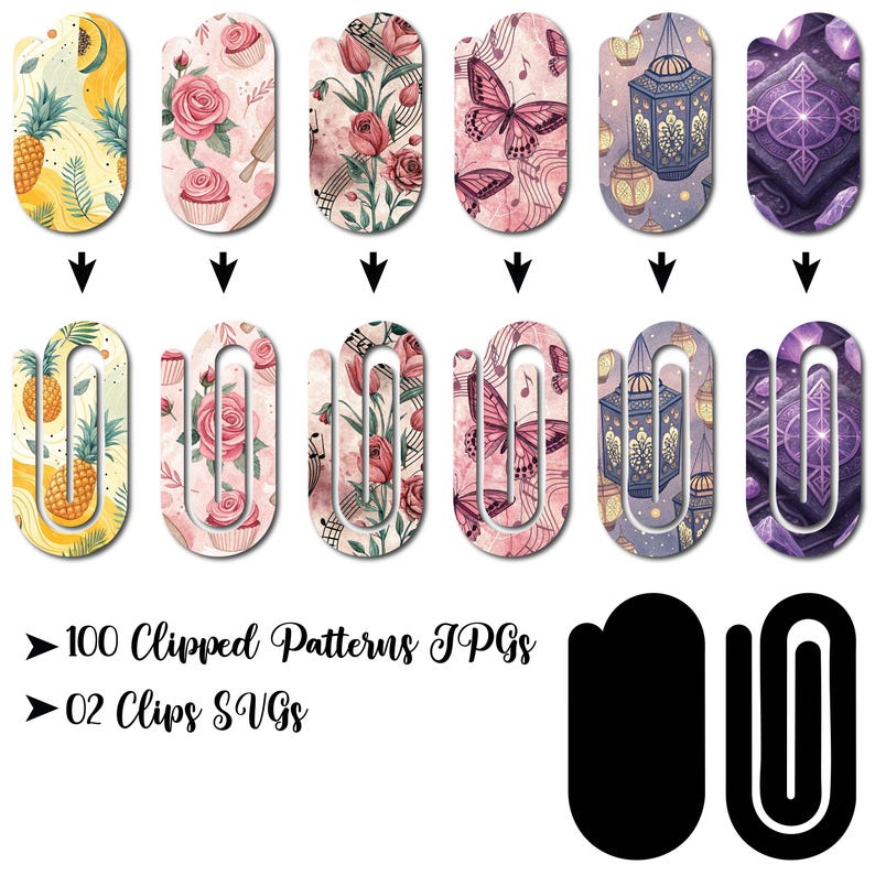 Jumbo Paper Clip SVG Bundle: Bookmark & School Project Designs (digital ...