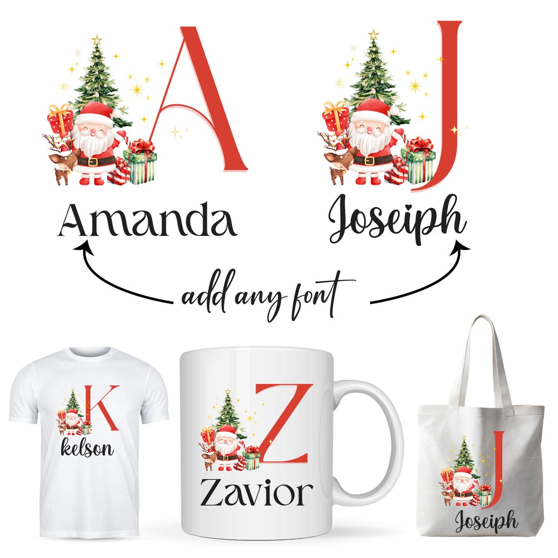 Christmas Alphabet PNG Set, Reindeer Letters (digital Download) - Etsy