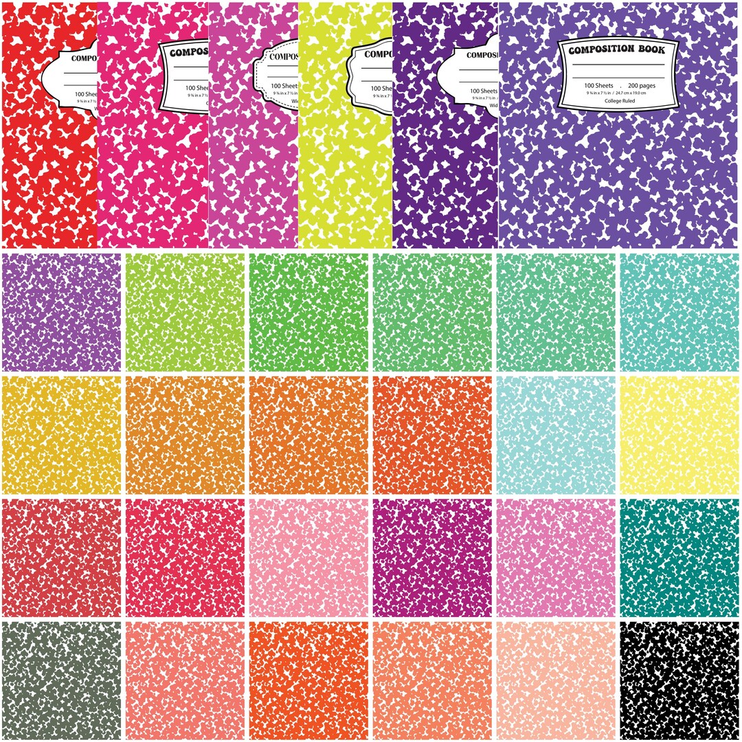 Composition Book Patterns Bundle: Classic Speckled Marble Design ...