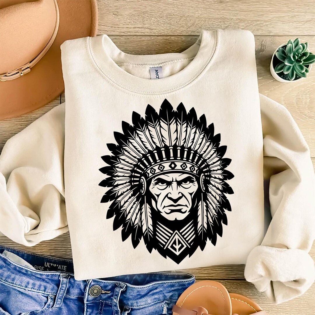 4 Tribal Chief Svg Png, Indian Chief Svg Png, Native Headdress (digital ...