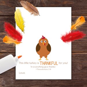 This Little Turkey is Thankful for You! Thanksgiving Christian Activity ...