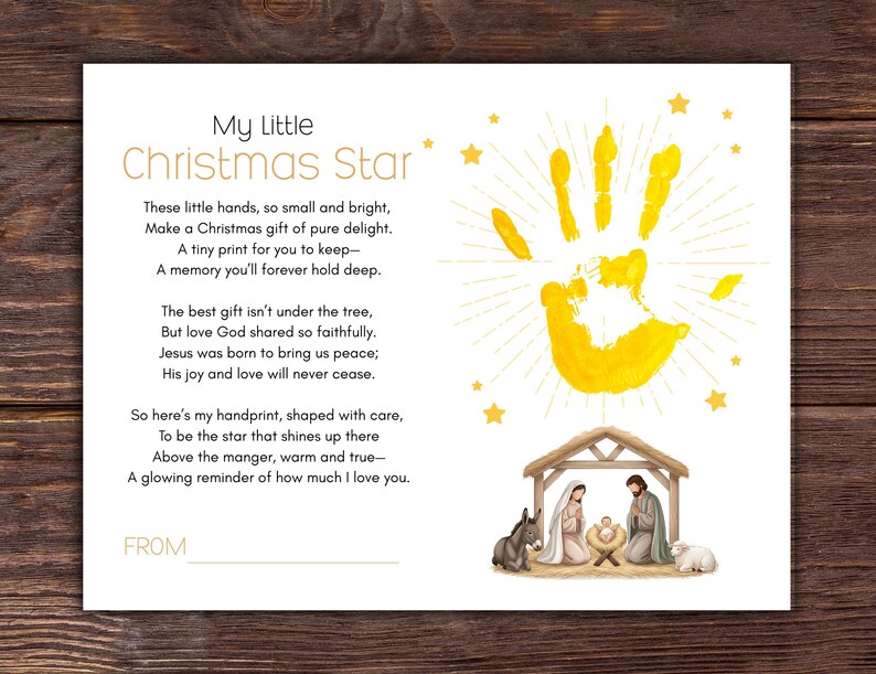 My Little Christmas Star Poem | Christmas Handprint Poem Craft ...