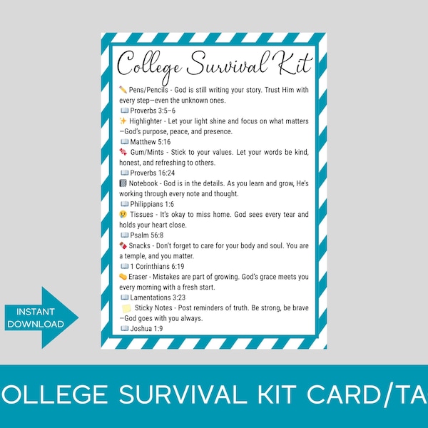 High School Survival Kit Printable - Etsy