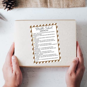 Printable Middle School Survival Kit Card/tag Faith Filled Kit, Back to ...