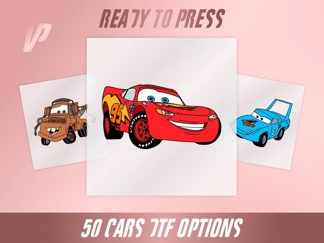 Cars DTF Print Transfer: Lightning Mcqueen & Mater - Ready to Press - Etsy