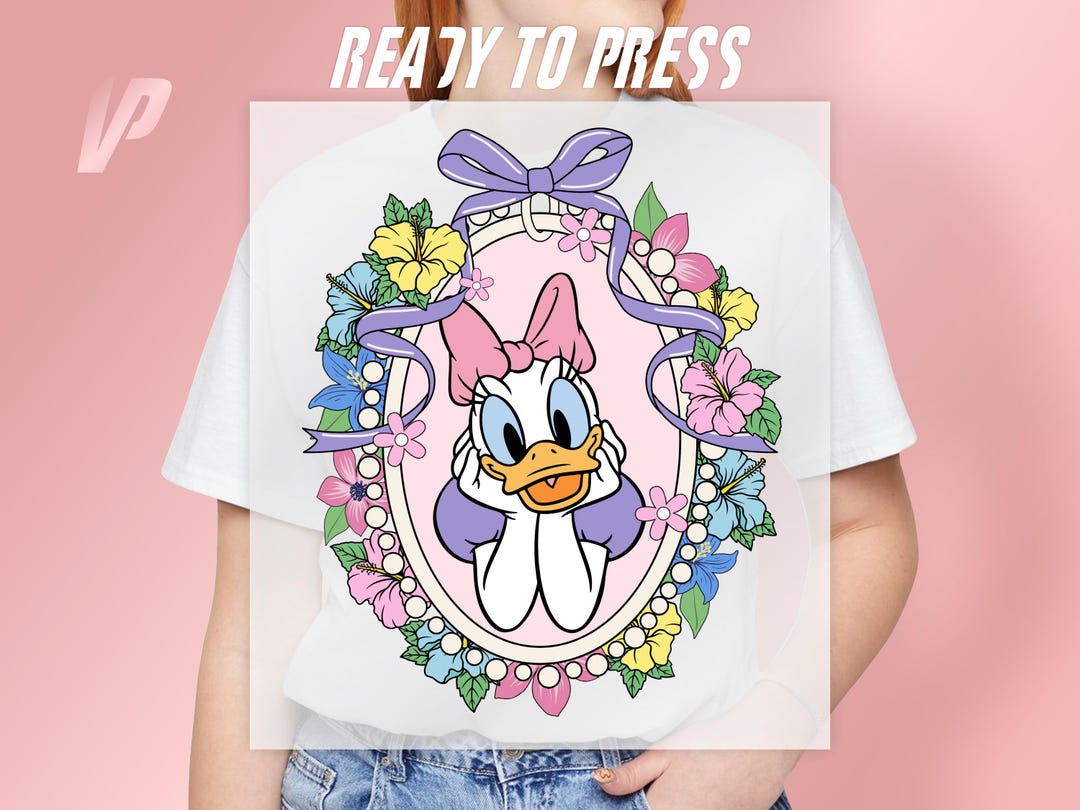 Daisy Duck Floral Frame, Disney DTF Print Transfer - Etsy