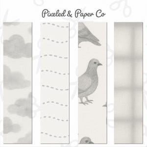 Grey Digital Scrapbook Paper Kit – Printable Journaling Paper – 12x12 ...