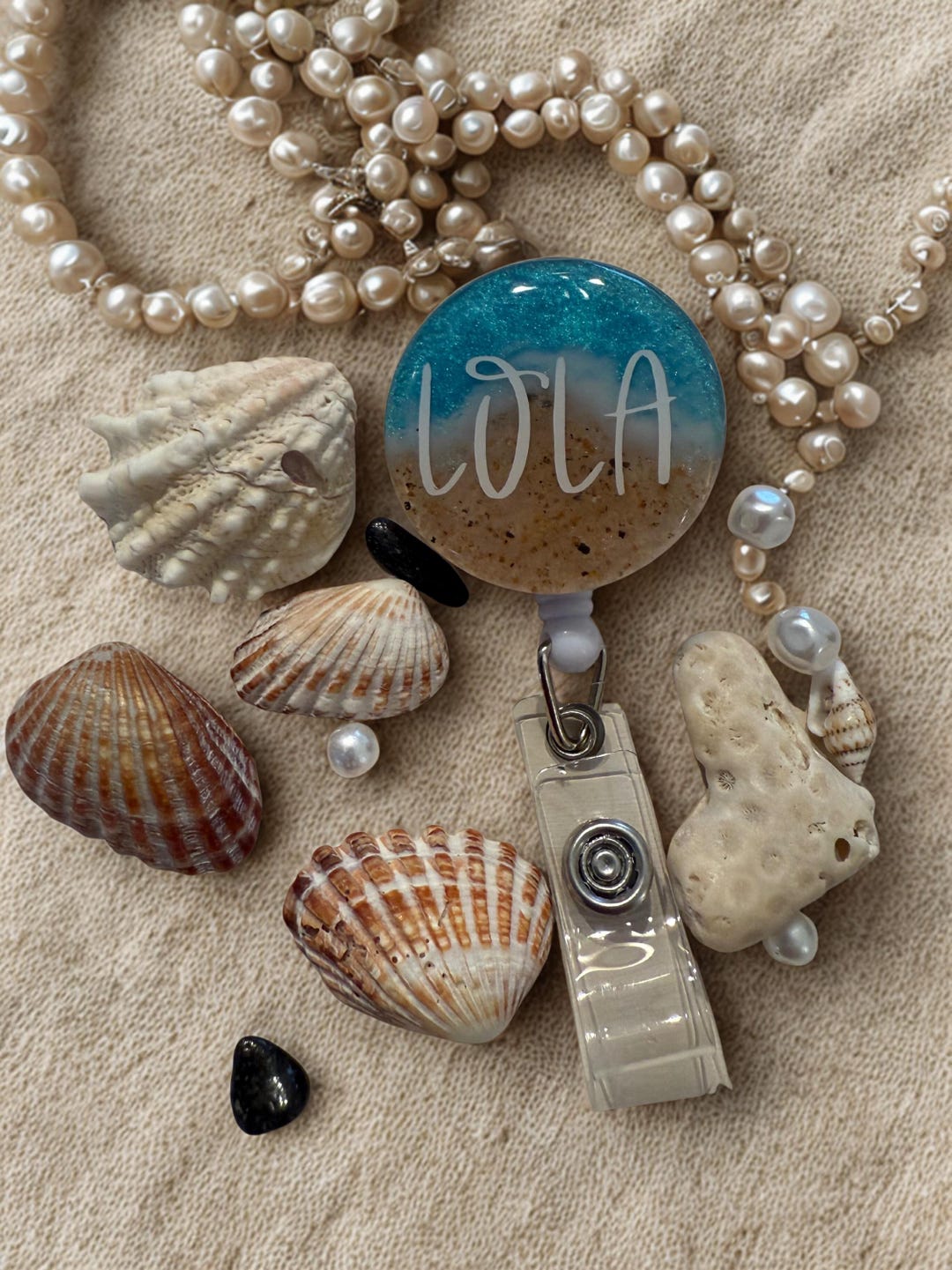 Custom Ocean Waves Badge Reel - Etsy
