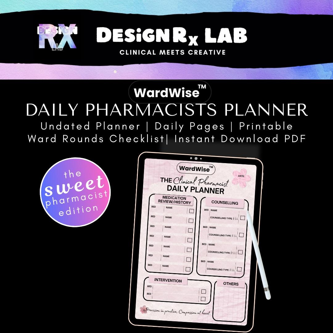 Wardwise™ Daily Planner for Pharmacists | Clinical Printable PDF ...
