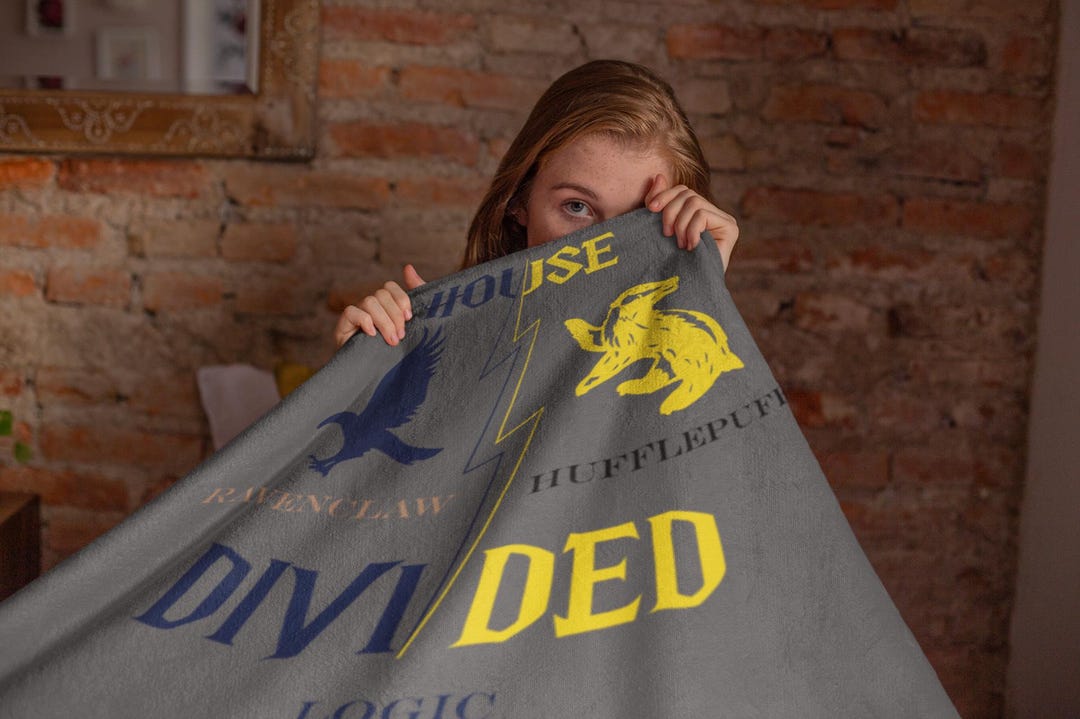 House Divided Blanket- Ravenclaw Vs Hufflepuff Fandom Throw- Cozy ...