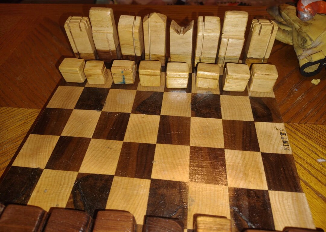 Beautiful Wooden Chess Board and Pieces Handmade - Etsy