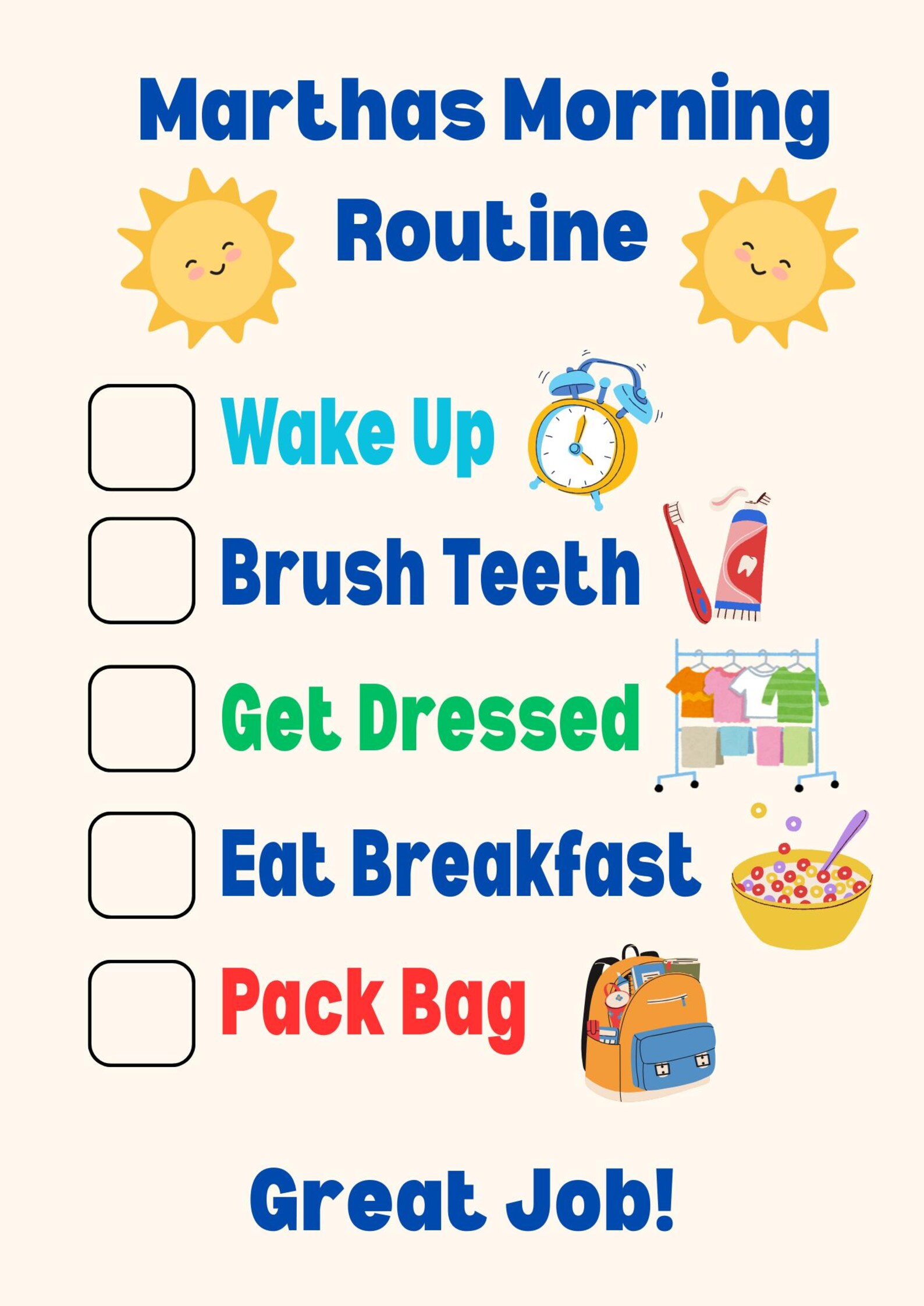 Morning & Evening Routine Chart for Kids | Printable Visual Schedule ...