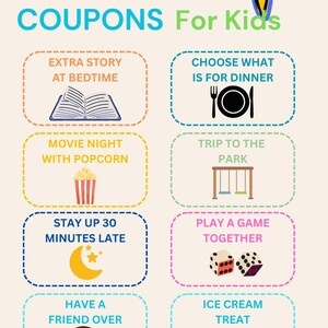 Kids Reward Coupons Printable | Behavior Incentive Chart Alternative ...